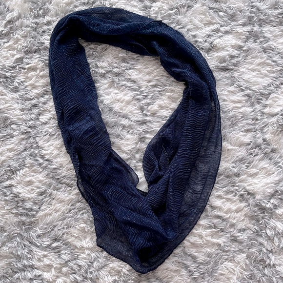Accessories | Navy Blue Sparkly Infinity Wrap Scarf | Poshmark